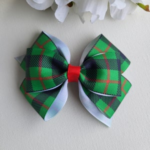 Christmas Plaid Hair Bows, Red Plaid Hair Bow, Green Plaid Hair Bow, 4 Inch Hair Bow, Holidays ...