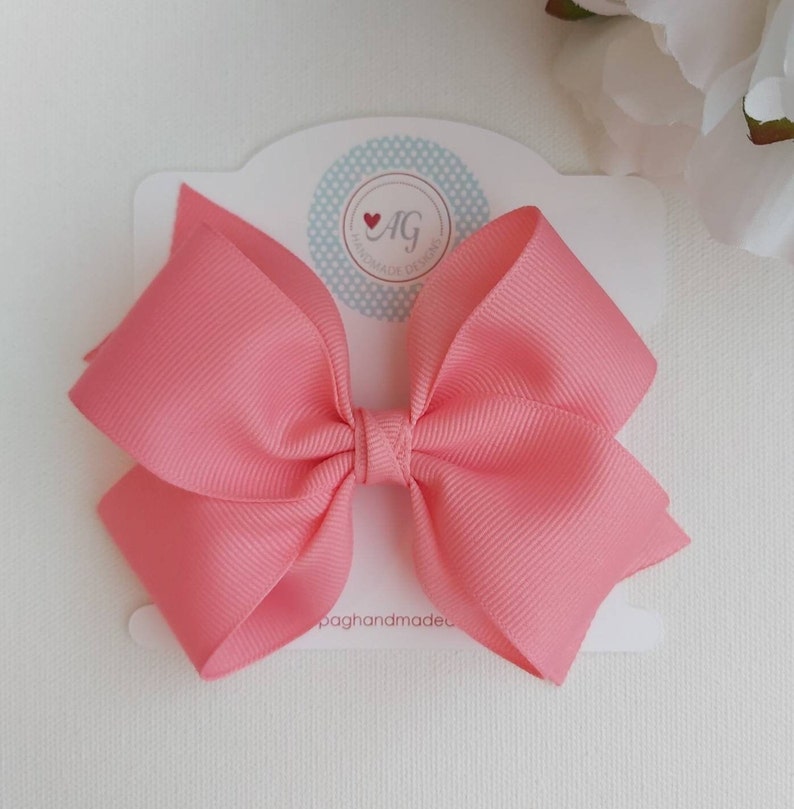 Smiley Hair Bow, Pastel Color Smiley Hair Bow, Happy Face Hair Bow Set ...