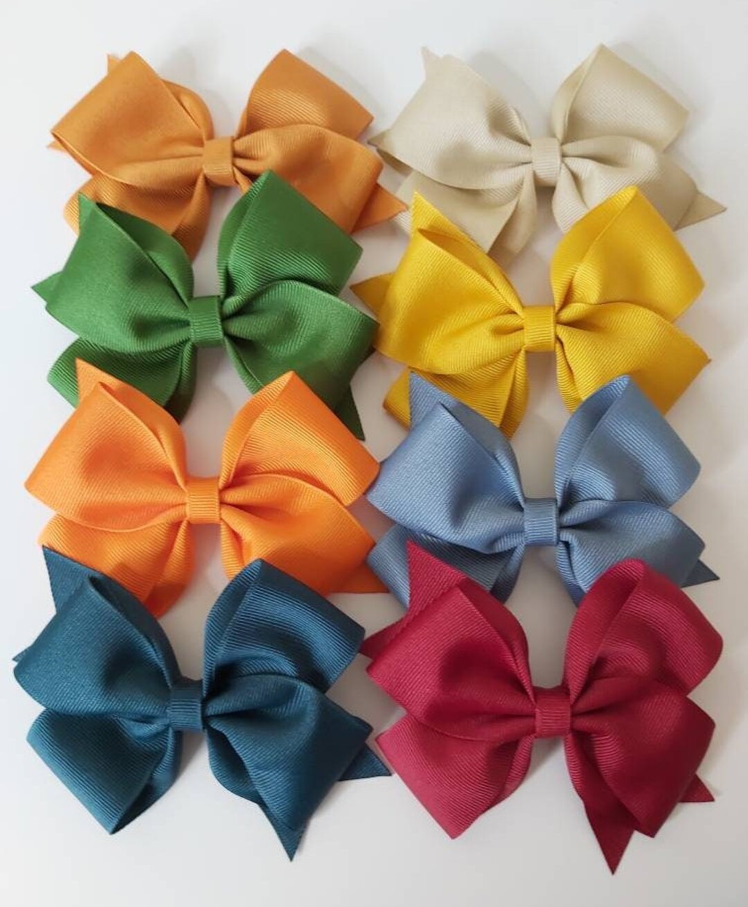 Fall Hair Bow, Solid Color Hair Bow, Autumn Colors Hair Bows, Fall Hair ...