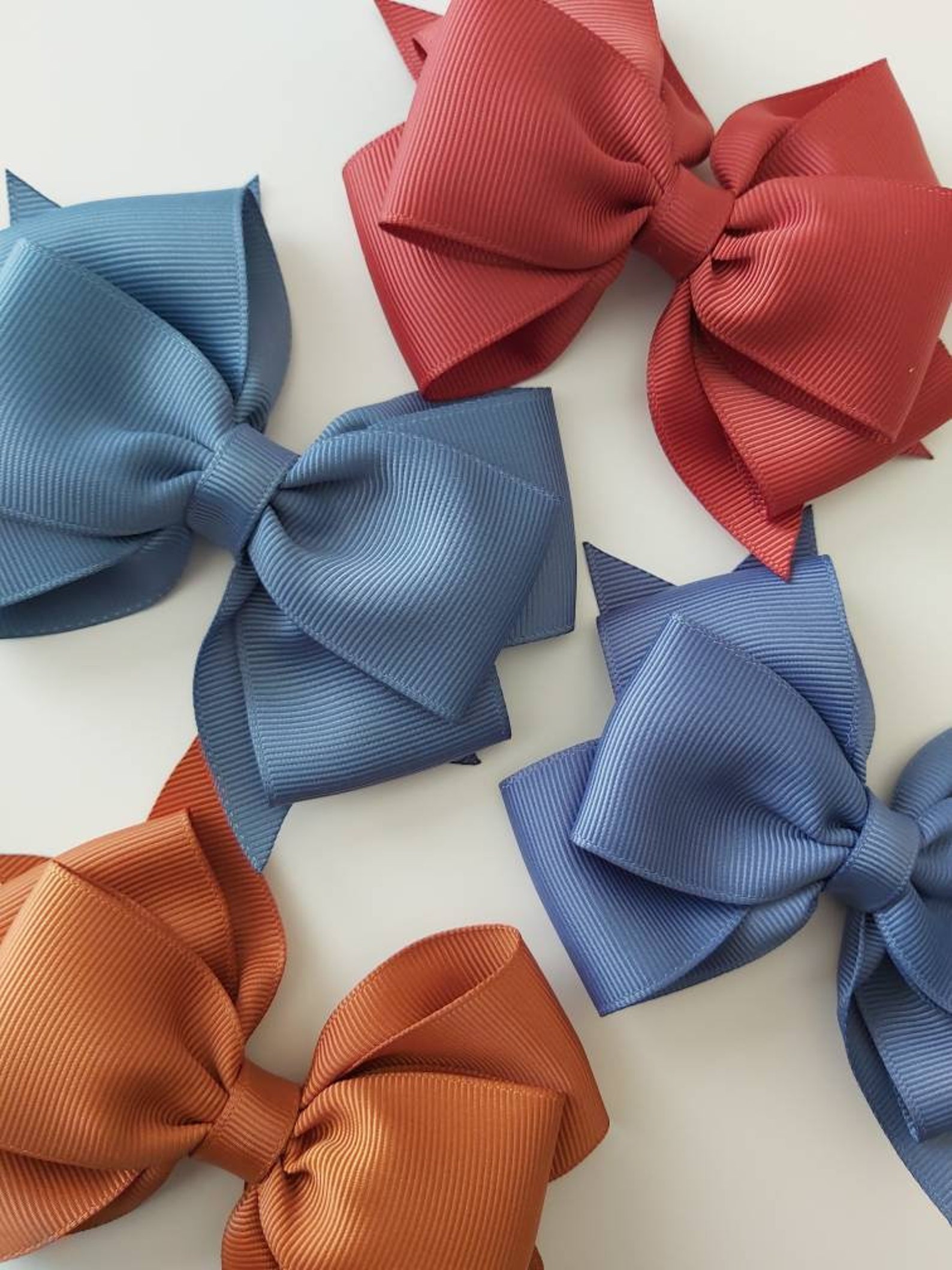 Fall Hair Bows Solid Color Hair Bows Autumn Hair Bows - Etsy