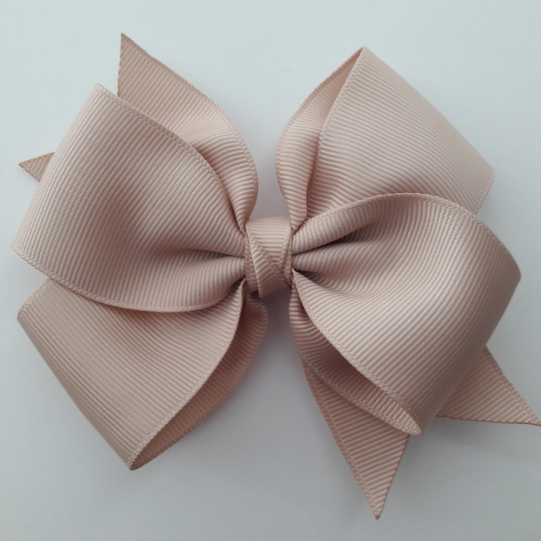 Solid Color Hair Bow, Tan Hair Bow, Khaki Hair Bow, 4 Inch Hair Bow ...