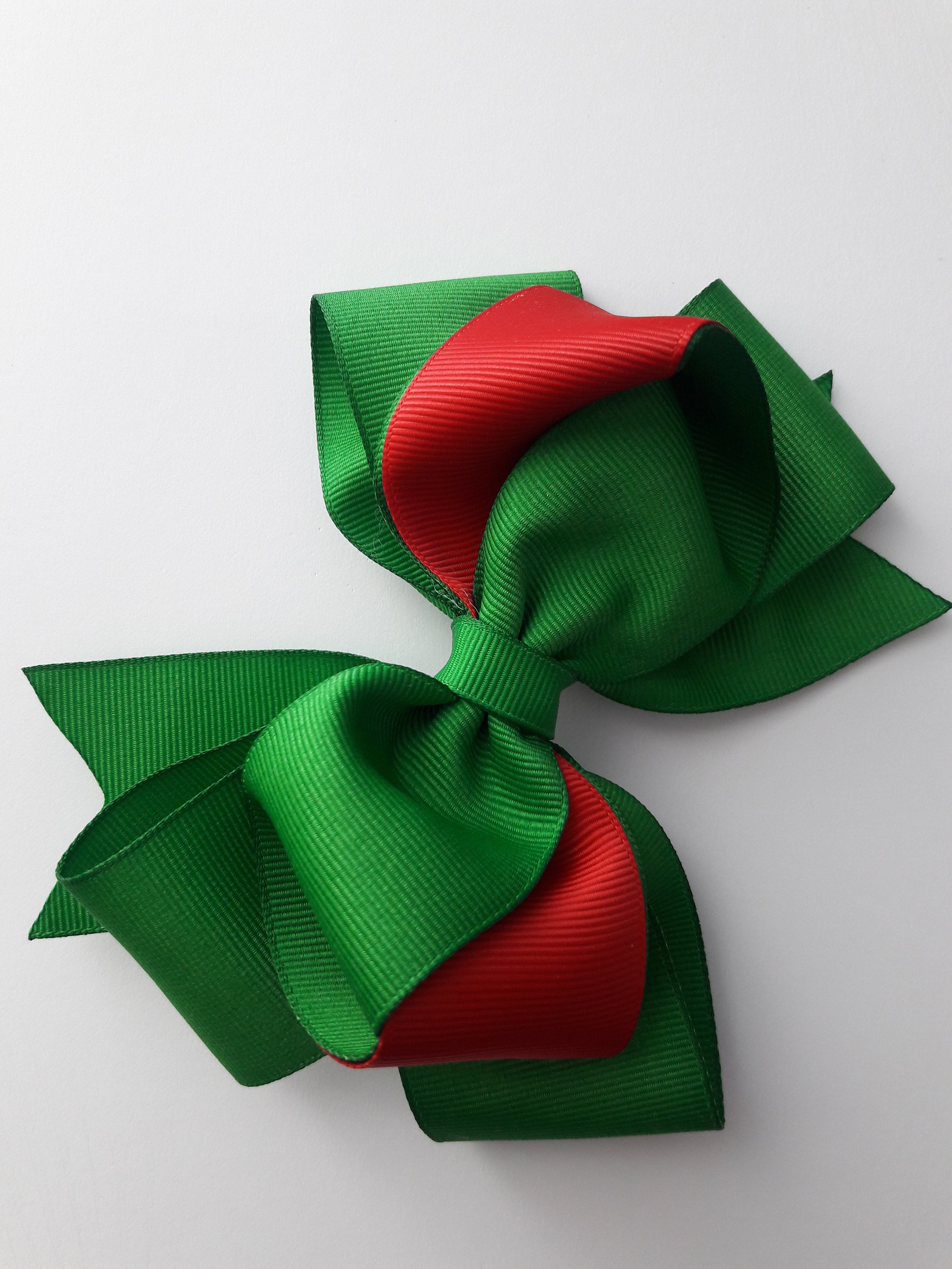 Red and Green Two Tone Christmas Hair Bows Two Tones Hair - Etsy