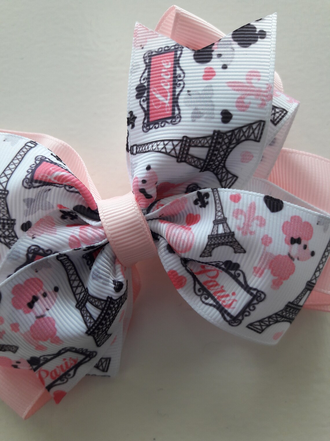 Paris Eiffel Tower Hair Bow / Paris Hair Bow / Pink Paris | Etsy