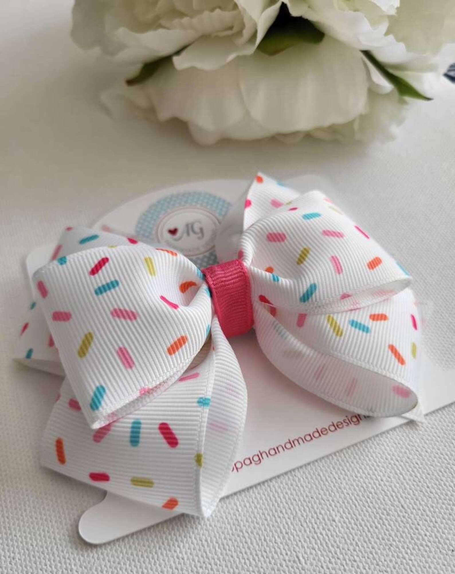 Sprinkle Hair Bow 4 Inch Hair Bow Confetti Hair Bow - Etsy
