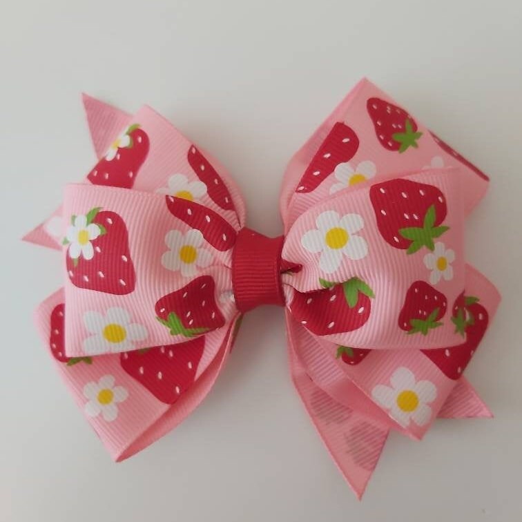 Strawberry Hair Bow Strawberries Hair Clips 4 Inch Hair Bow - Etsy