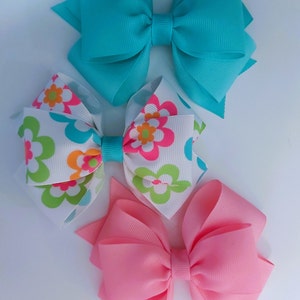 Solid Color Hair Bow, Pastel Color Hair Bows, 4 Inch Hair Bow, Spring ...