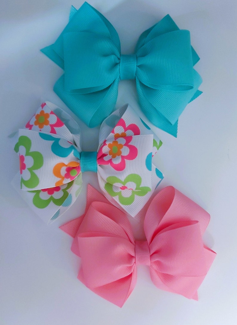 Solid Color Hair Bow Pastel Color Hair Bows 4 Inch Hair Bow - Etsy