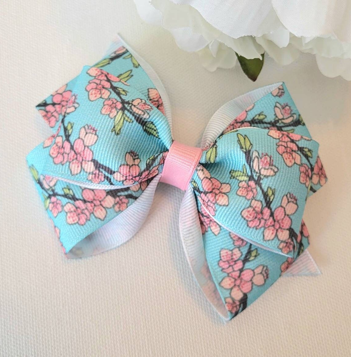 Japanese Cherry Blossom Hair Bow Spring Flowers Hair Bow - Etsy