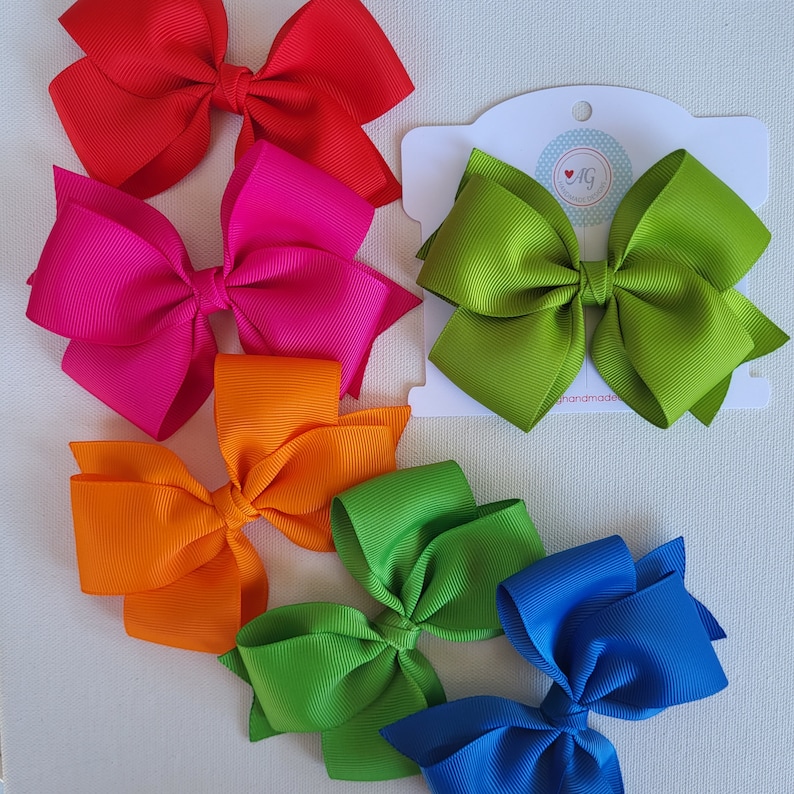 Spring and Summer Colors Hair Bows - 4 Inch - Etsy