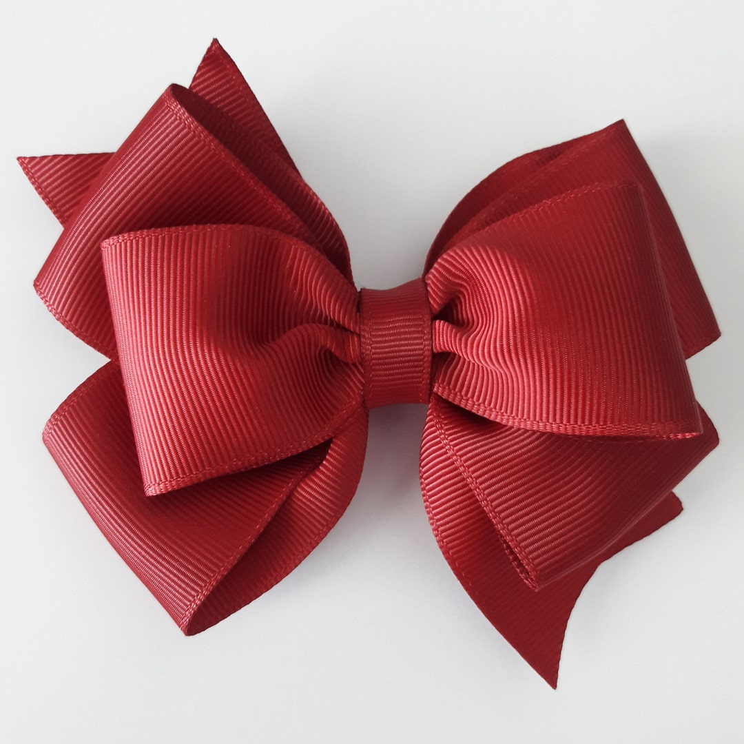 CHOOSE YOUR STYLE Hair Bow, Maroon Hair Bow, Solid Color Hair Bow, Fall ...