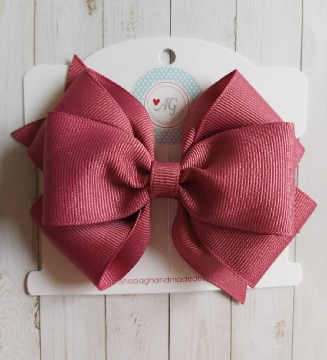CHOOSE YOUR STYLE Hair Bow, Deep Mauve Color Hair Bow, Solid Color Hair ...