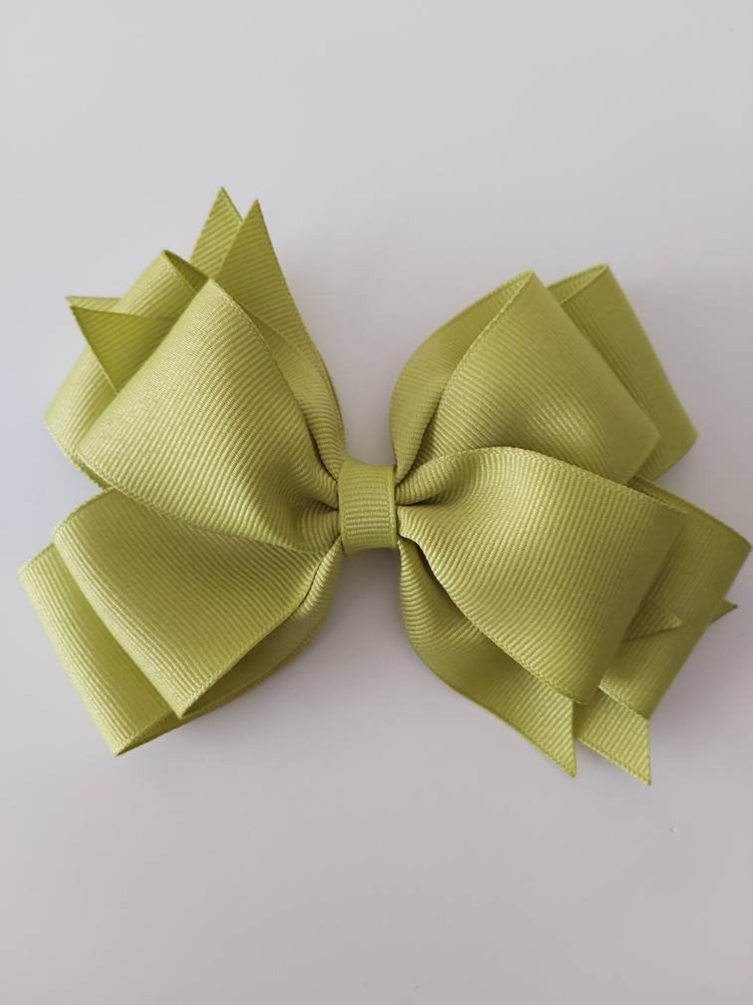 Pistachio Color Hair Bow, 5 Inch Hair Bow, Green Hair Bow, Solid Color ...
