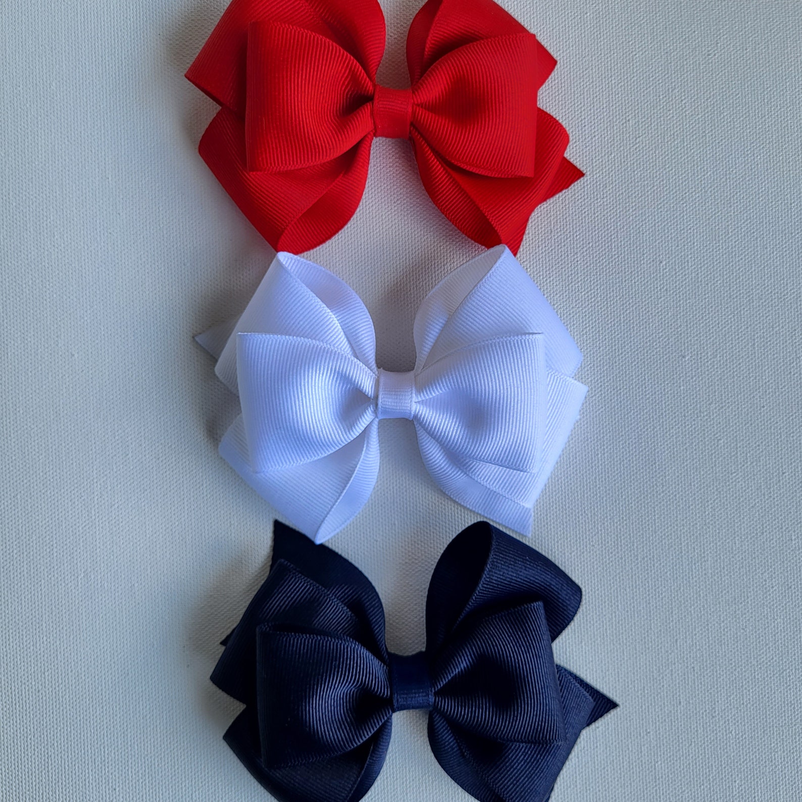 Classic Back to School Hair Bows, Uniform Hair Bow, Navy Hair Bow, Red ...