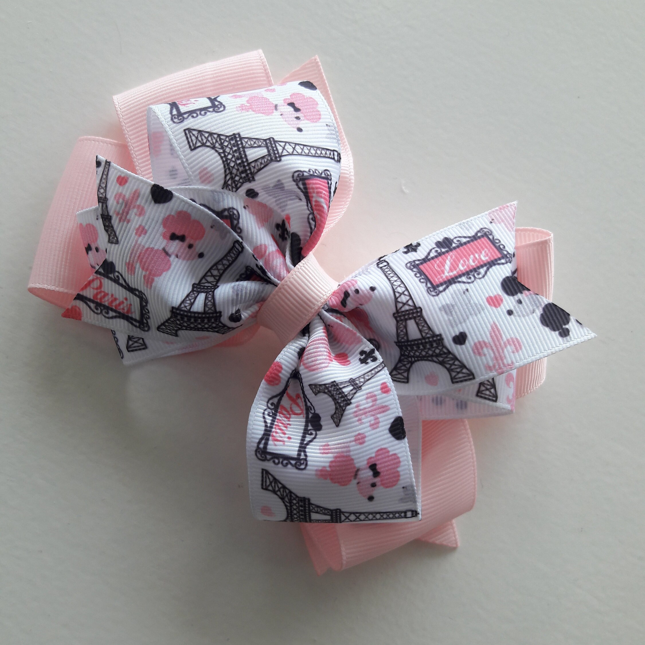 Paris Eiffel Tower Hair Bow Paris Hair Bow Pink Paris Hair - Etsy