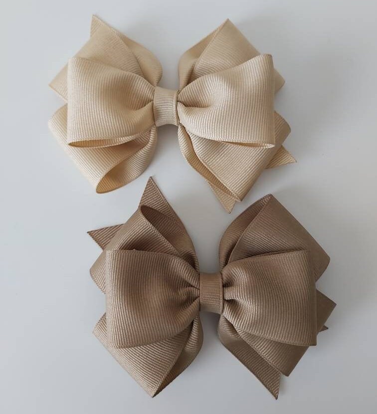 Solid Color Hair Bows Khaki Hair Bow Natural Tan Hair Bow 4 - Etsy