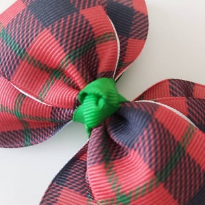 Christmas Plaid Hair Bows, Red Plaid Hair Bow, Green Plaid Hair Bow, 5 Inch Hair Bow, Holidays ...