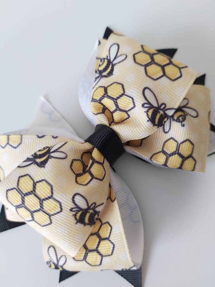 Bumble Bee Hair Bow Bee Hair Clip Yellow Bee Hair Bow 4 | Etsy