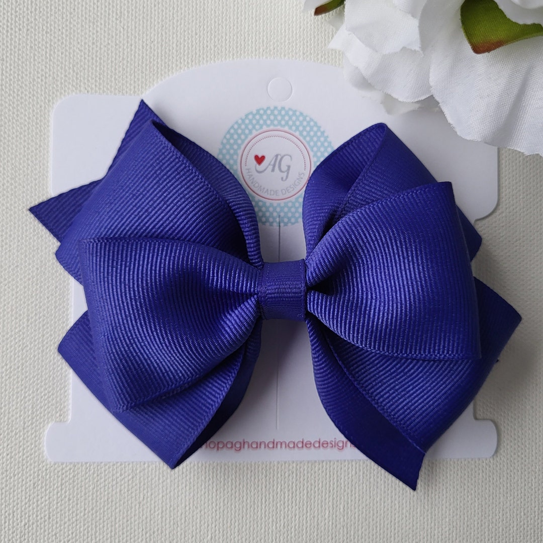 Royal Blue Hair Bow, Uniform Hair Bow, Blue Hair Bow, Hair Bows for ...