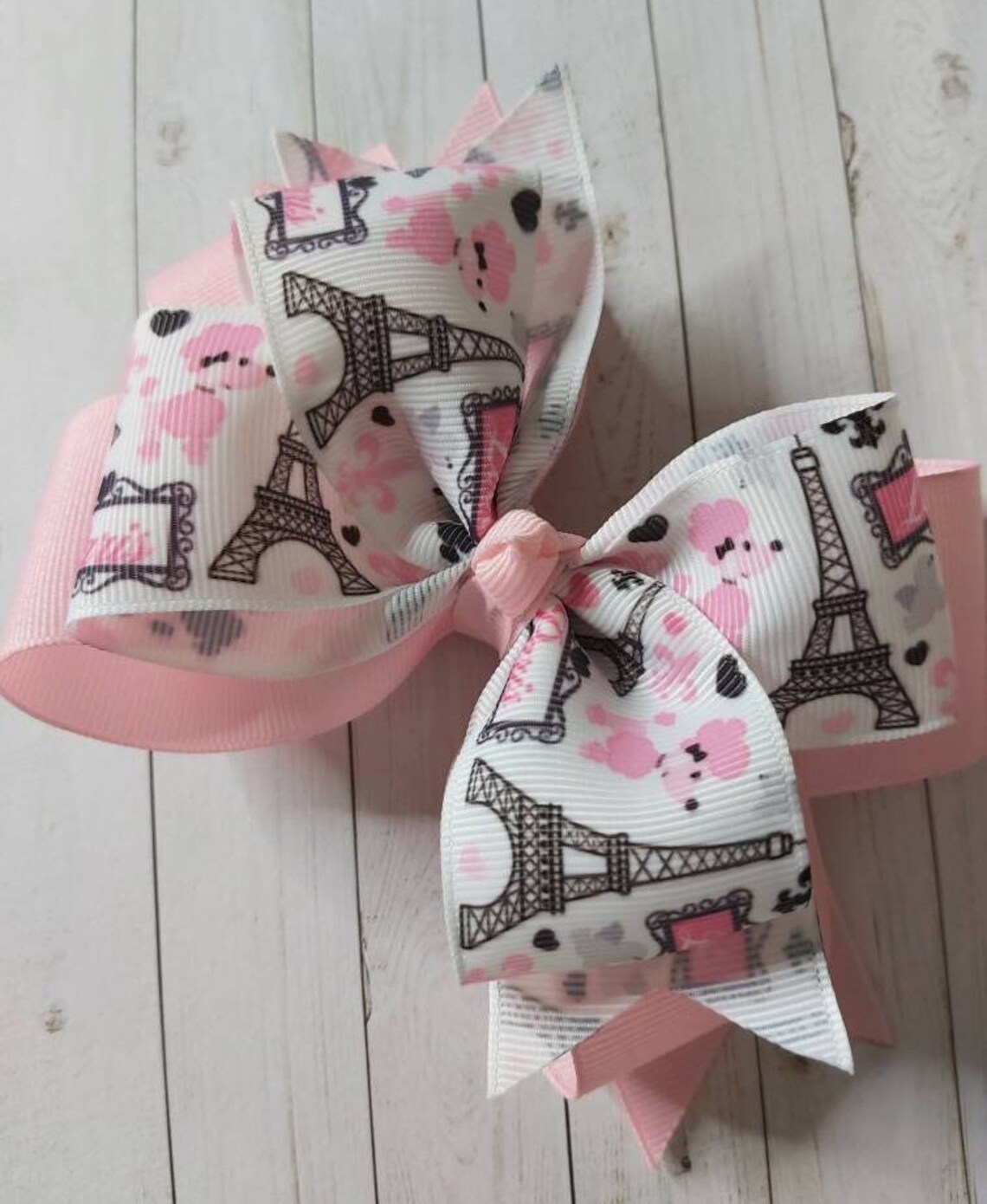 Paris Eiffel Tower Hair Bow Paris Hair Bow Pink Paris Hair - Etsy