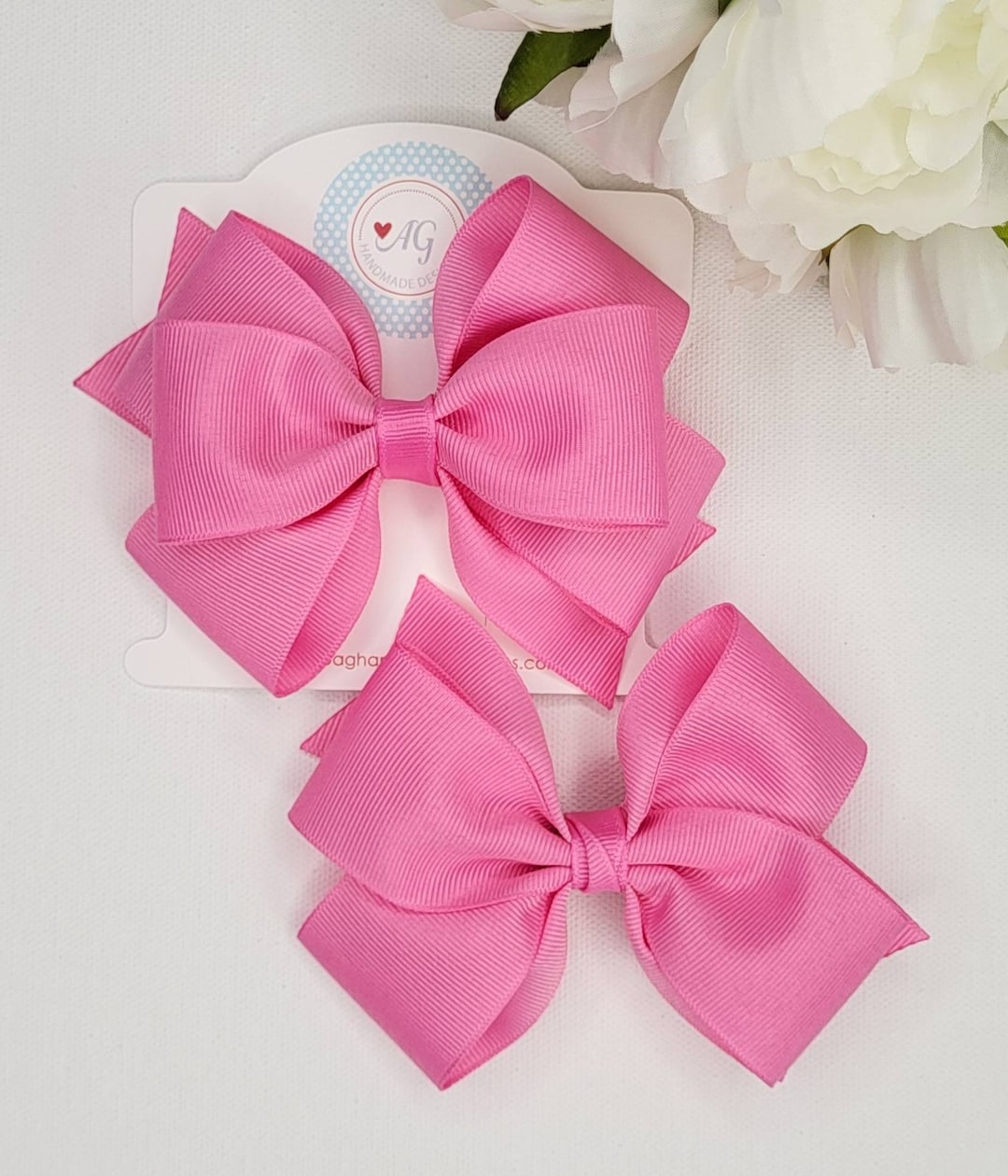 CHOOSE YOUR STYLE Hair Bows, Pixie Pink Hair Bow, Pink Hair Bow, Spring Hair Bows, Valentine's ...