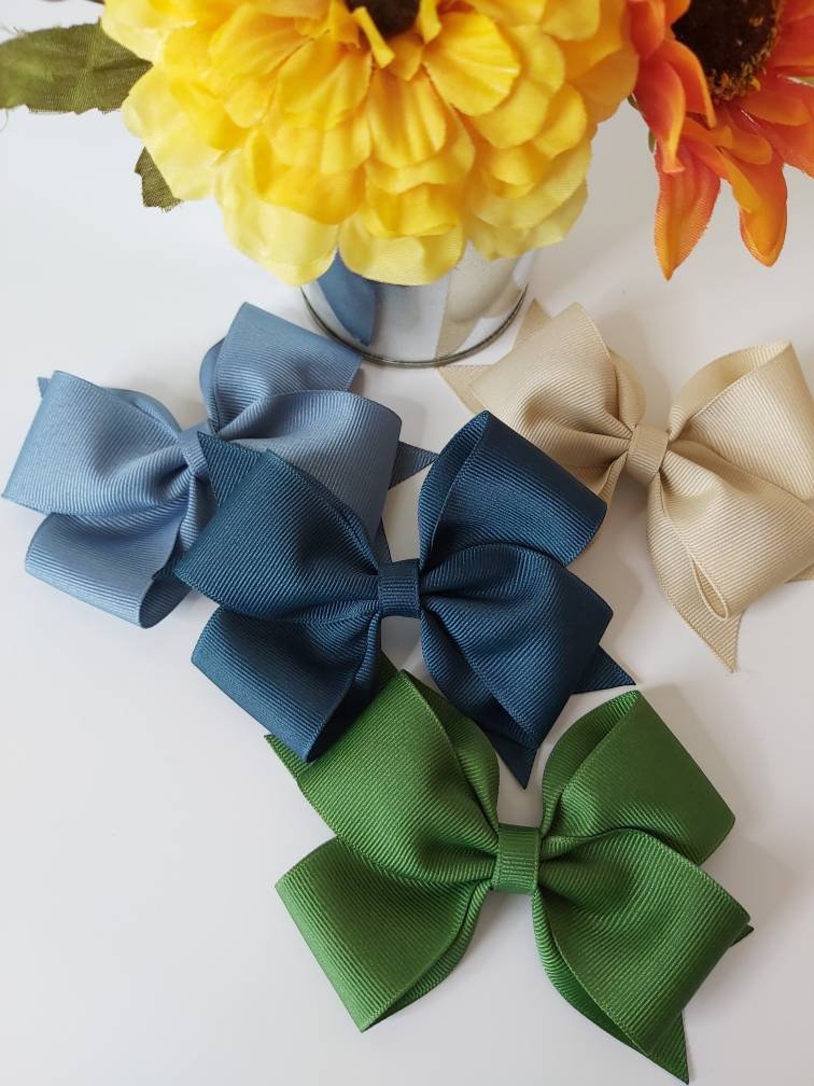 Fall Hair Bow, Solid Color Hair Bow, Autumn Colors Hair Bows, Fall Hair ...