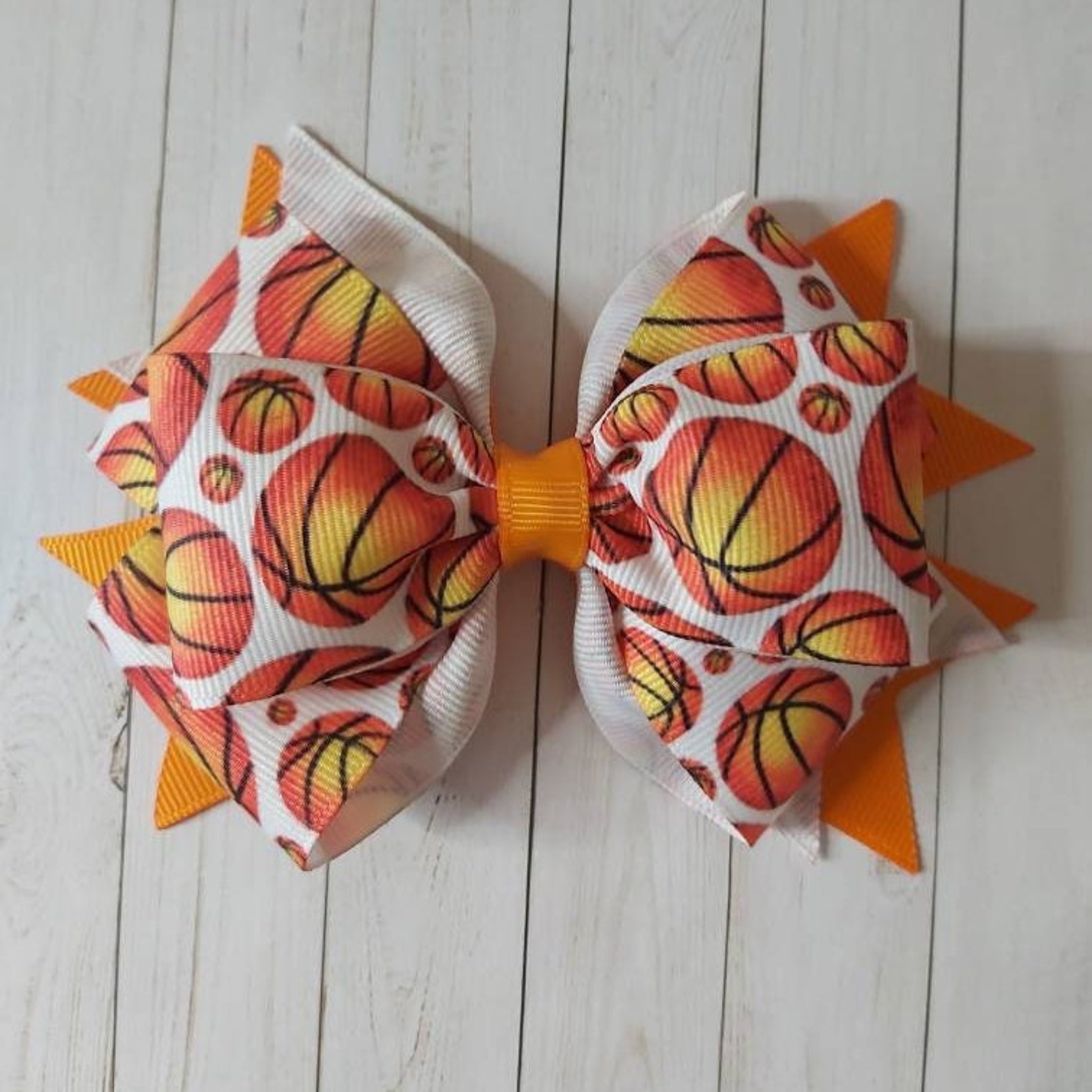 Basketball Hair Bow, Sports Hair Bows, 4 Inch Hair Bow, Girls Hair Bow ...
