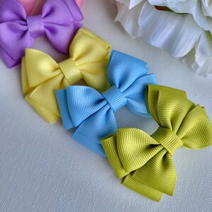 Spring Color Hair Bows, Pastel Colors Hair Bows, Baby Bows, Ribbon Hair ...