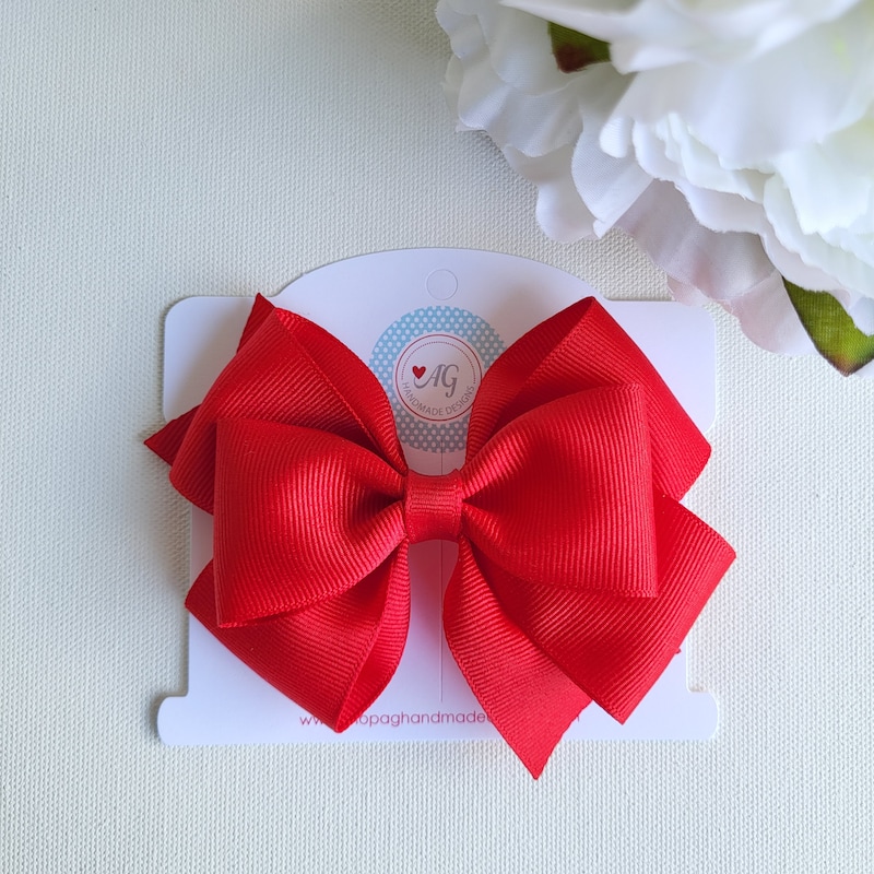 Red Hair Bow - Etsy