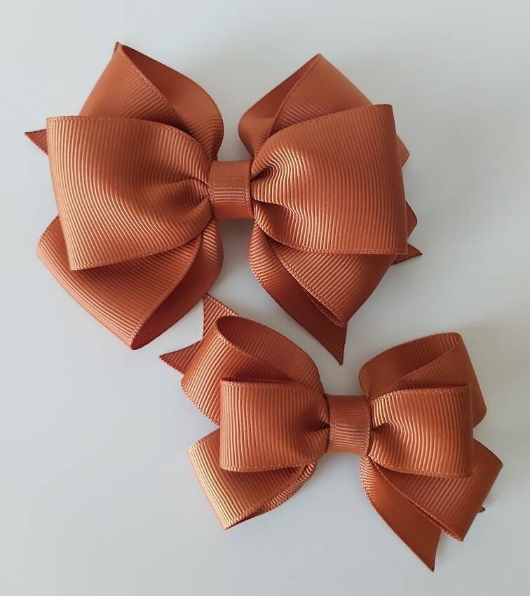CHOOSE YOUR STYLE Hair Bow Copper Hair Bow Solid Color Hair - Etsy