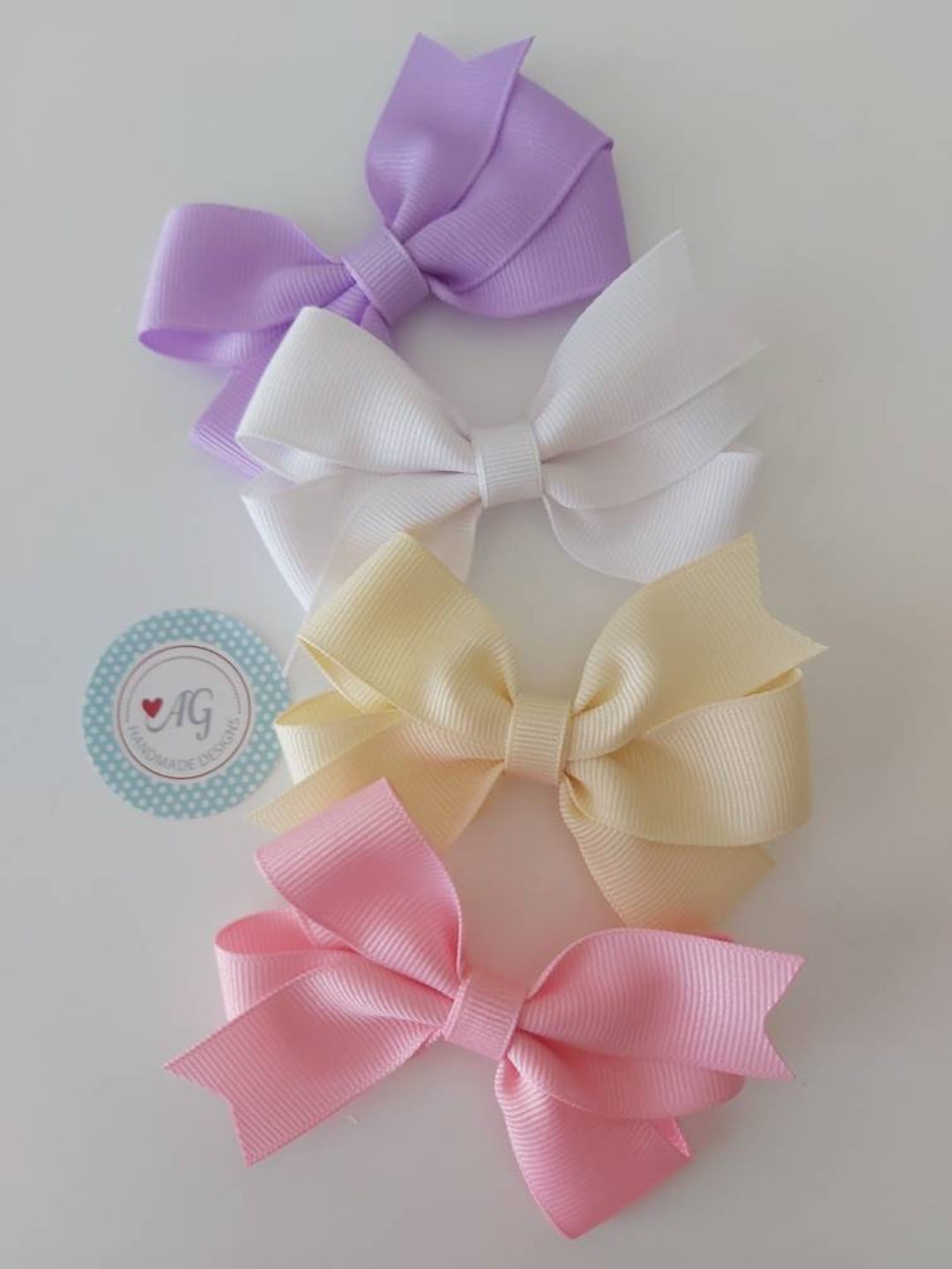 Pastel Color Hair Bows, Solid Colors Hair Bows, Spring Colors Hair Bows ...