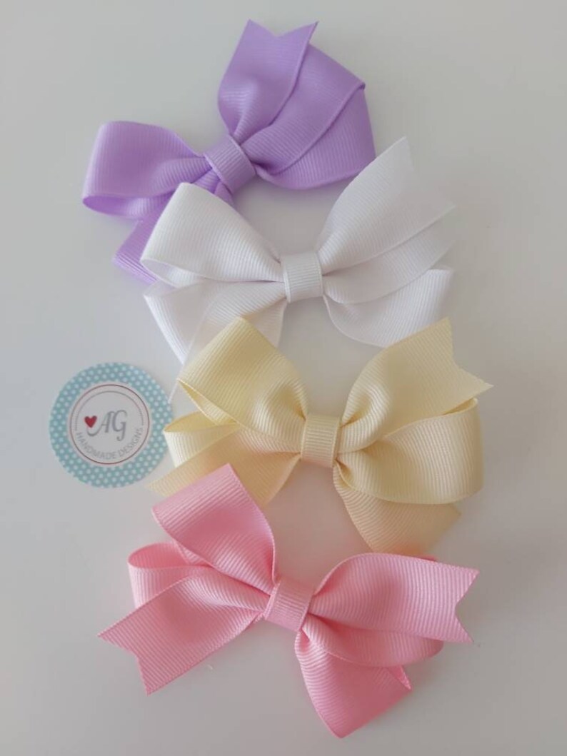 Pastel Color Hair Bows Solid Colors Hair Bows Spring Colors - Etsy