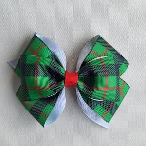 Christmas Plaid Hair Bows, Red Plaid Hair Bow, Green Plaid Hair Bow, 4 Inch Hair Bow, Holidays ...