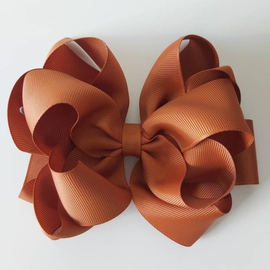 Solid Color Triple Boutique Bow Copper Boutique Bow 6 Inch - Etsy