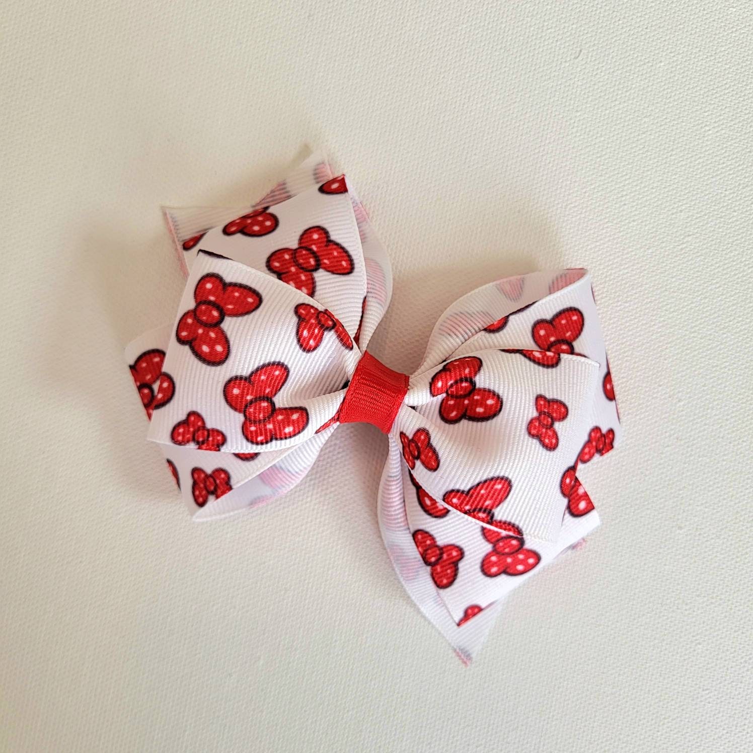 Minnie Inspired Hair Bow Minnie Mouse Hair Bow Red Bows Hair - Etsy