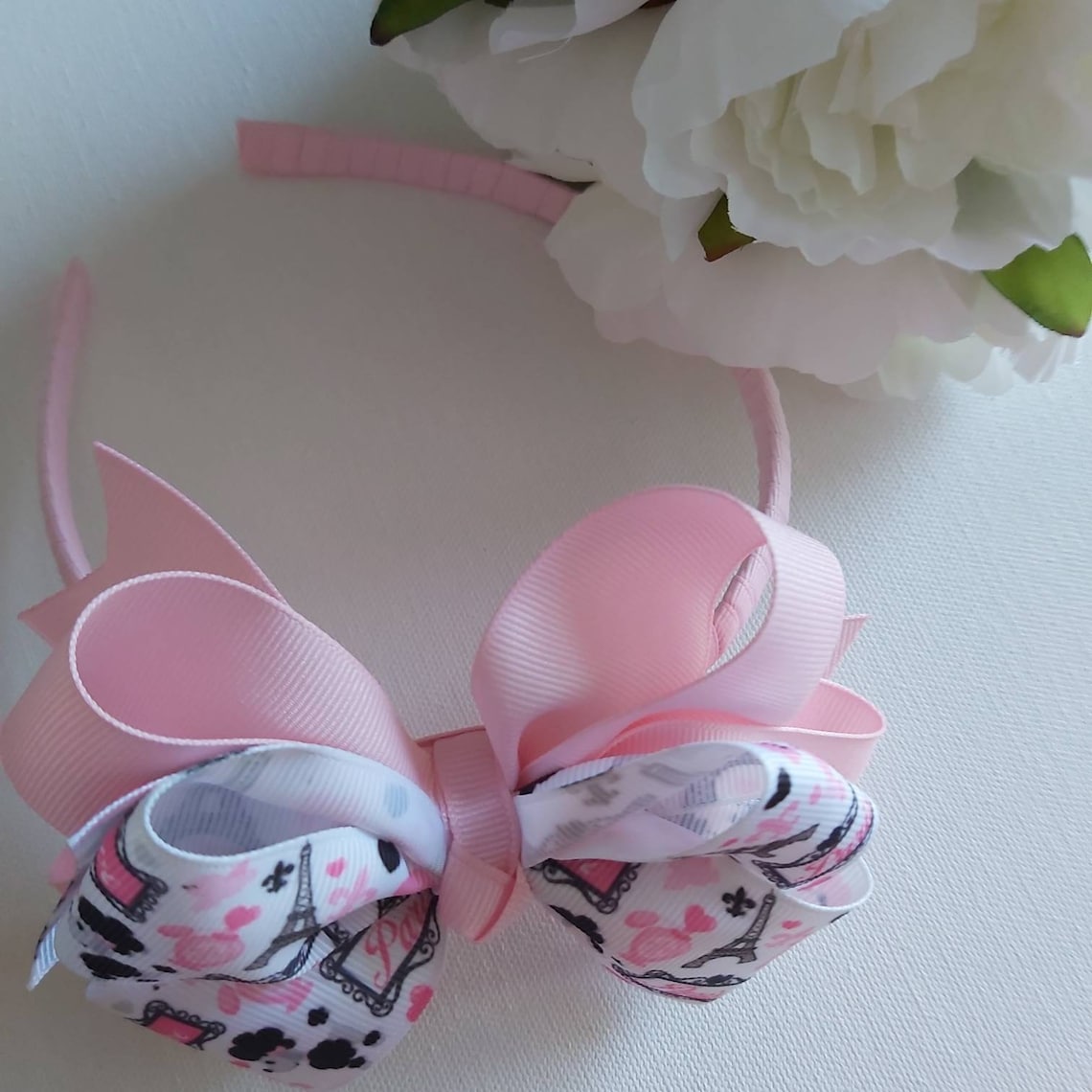 Paris Eiffel Tower Hair Bow, Paris Hair Bow, Pink Paris Hair Bow, Paris ...
