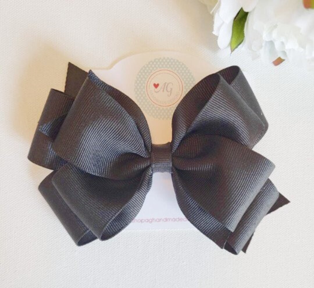 CHOOSE YOUR STYLE Hair Bow, Black Hair Bow, Solid Color Hair Bow, Girl ...