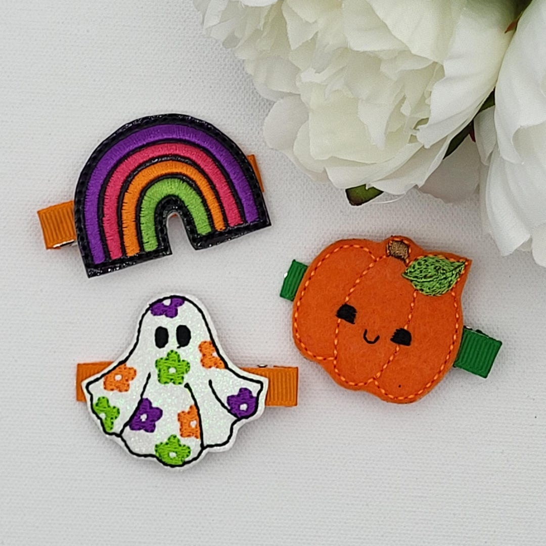 Halloween Hair Clip, Felt Hair Clip, Fully Lined Halloween Hair Clips ...
