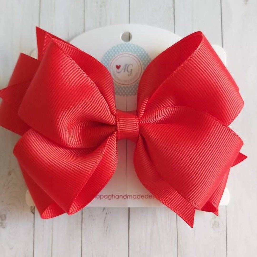 CHOOSE YOUR STYLE Hair Bow Red Hair Bow Solid Color Hair - Etsy