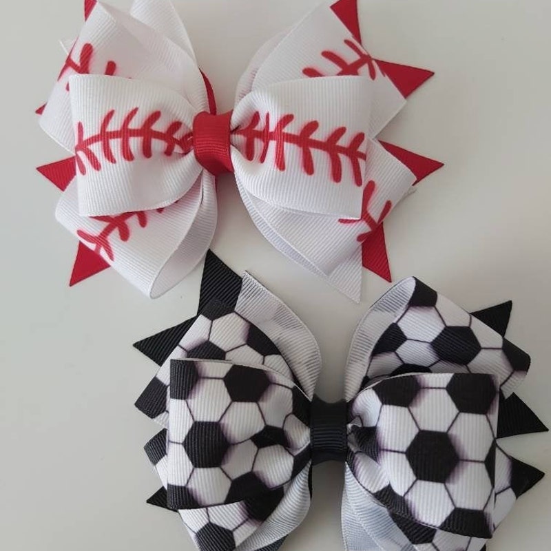 Baseball Hair Bow - Etsy
