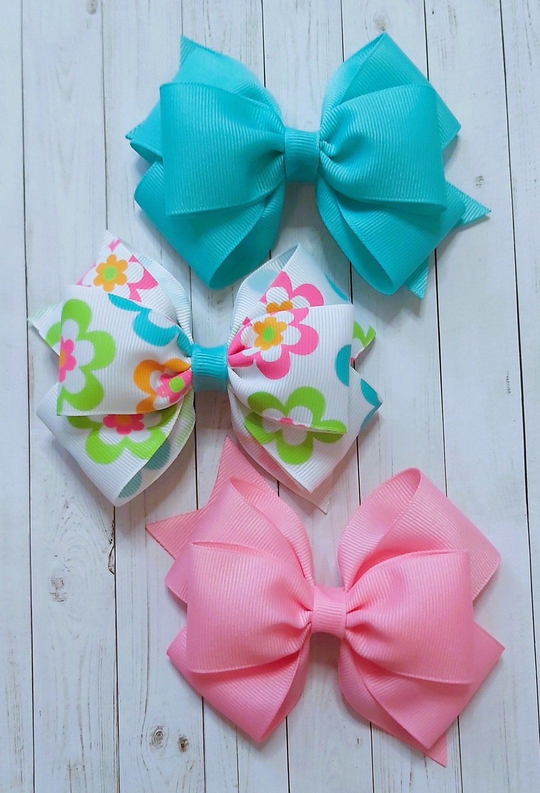 Solid Color Hair Bow, Pastel Color Hair Bows, 4 Inch Hair Bow, Spring ...