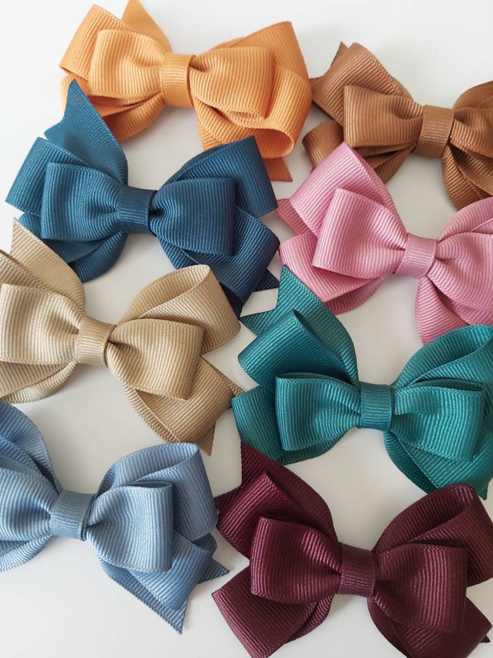 Fall Color Hair Bows Solid Color Hair Bow 3 Inch Hair Bow - Etsy