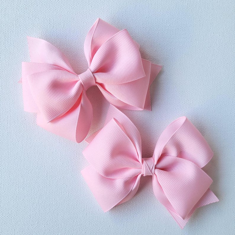 CHOOSE YOUR STYLE Hair Bow, Light Pink Hair Bows, Solid Color Hair Bow ...