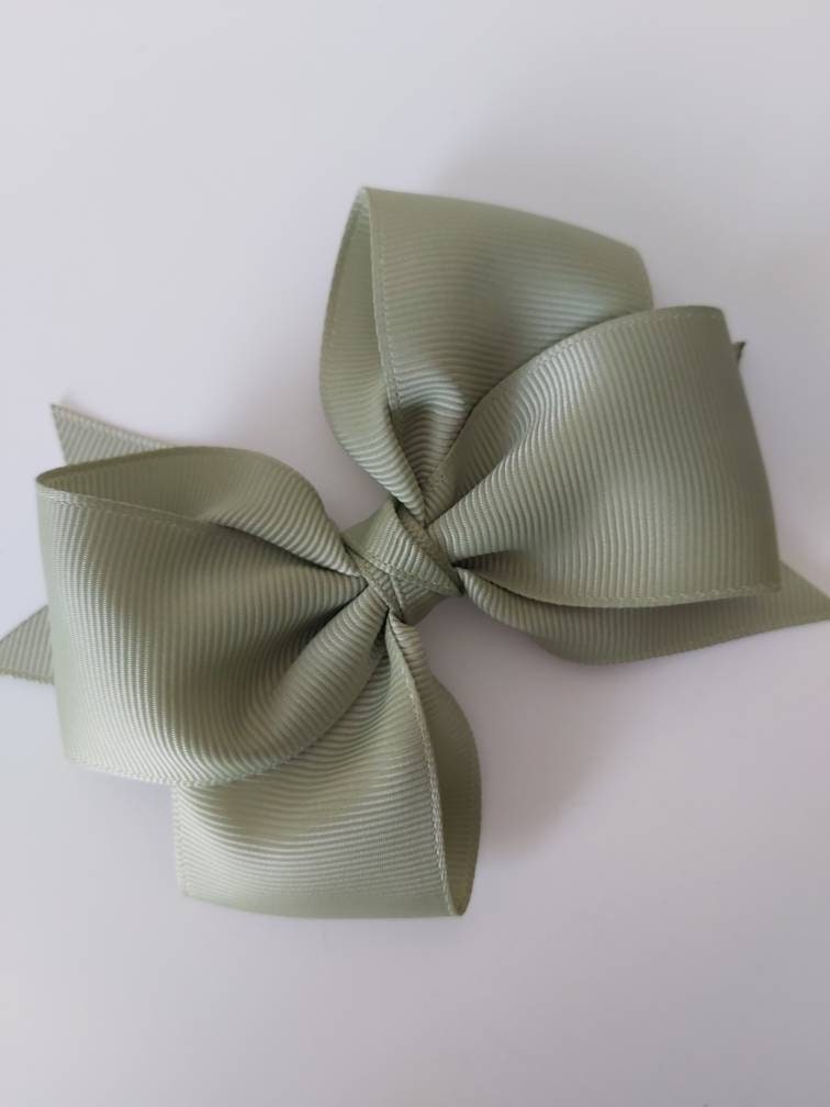 Solid Color Hair Bow Rustic Sage Green Hair Bow 4 Inch Hair - Etsy