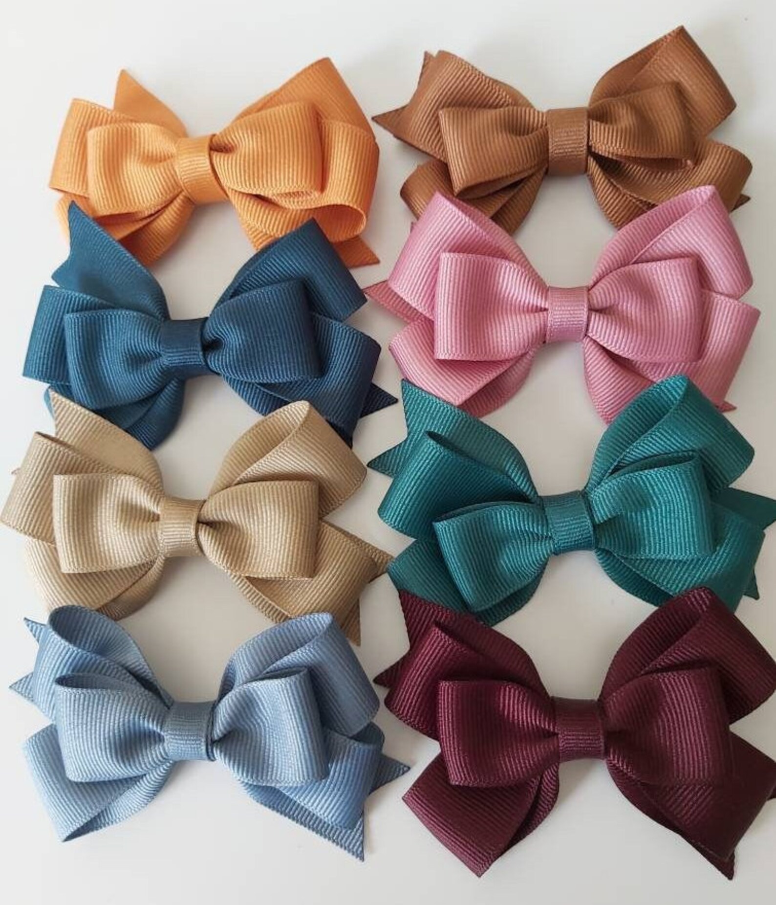 Fall Color Hair Bows Solid Color Hair Bow 3 Inch Hair Bow - Etsy