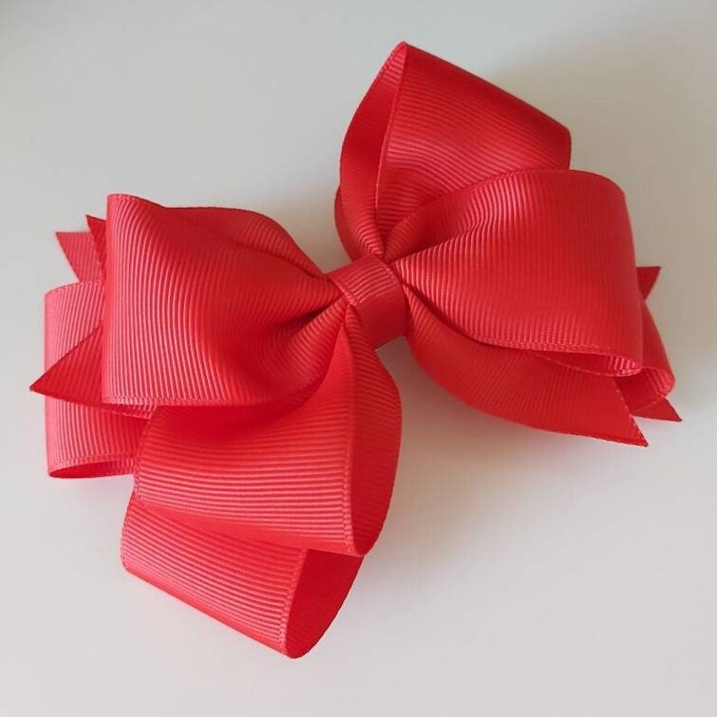 CHOOSE YOUR STYLE Hair Bow Red Hair Bow Solid Color Hair - Etsy