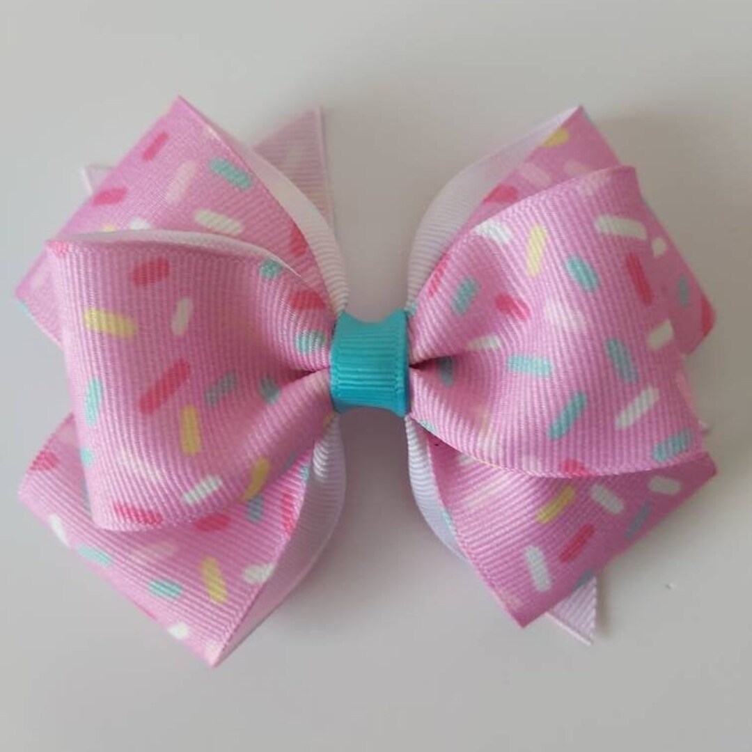 Pink Sprinkle Candy Hair Bow, Candy Hair Bow, Birthday Hair Bow, 4 Inch ...