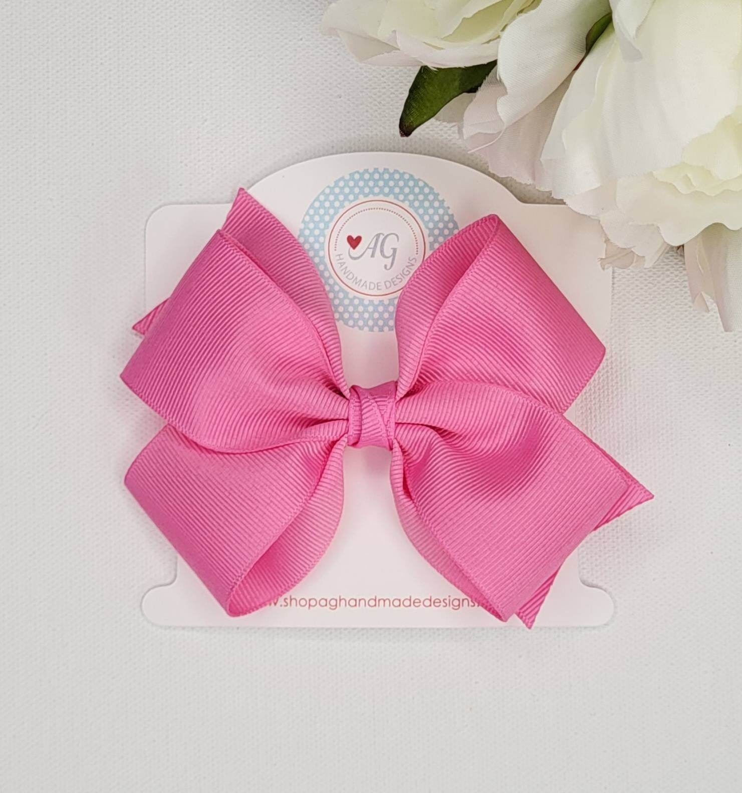 CHOOSE YOUR STYLE Hair Bows, Pixie Pink Hair Bow, Pink Hair Bow, Spring ...
