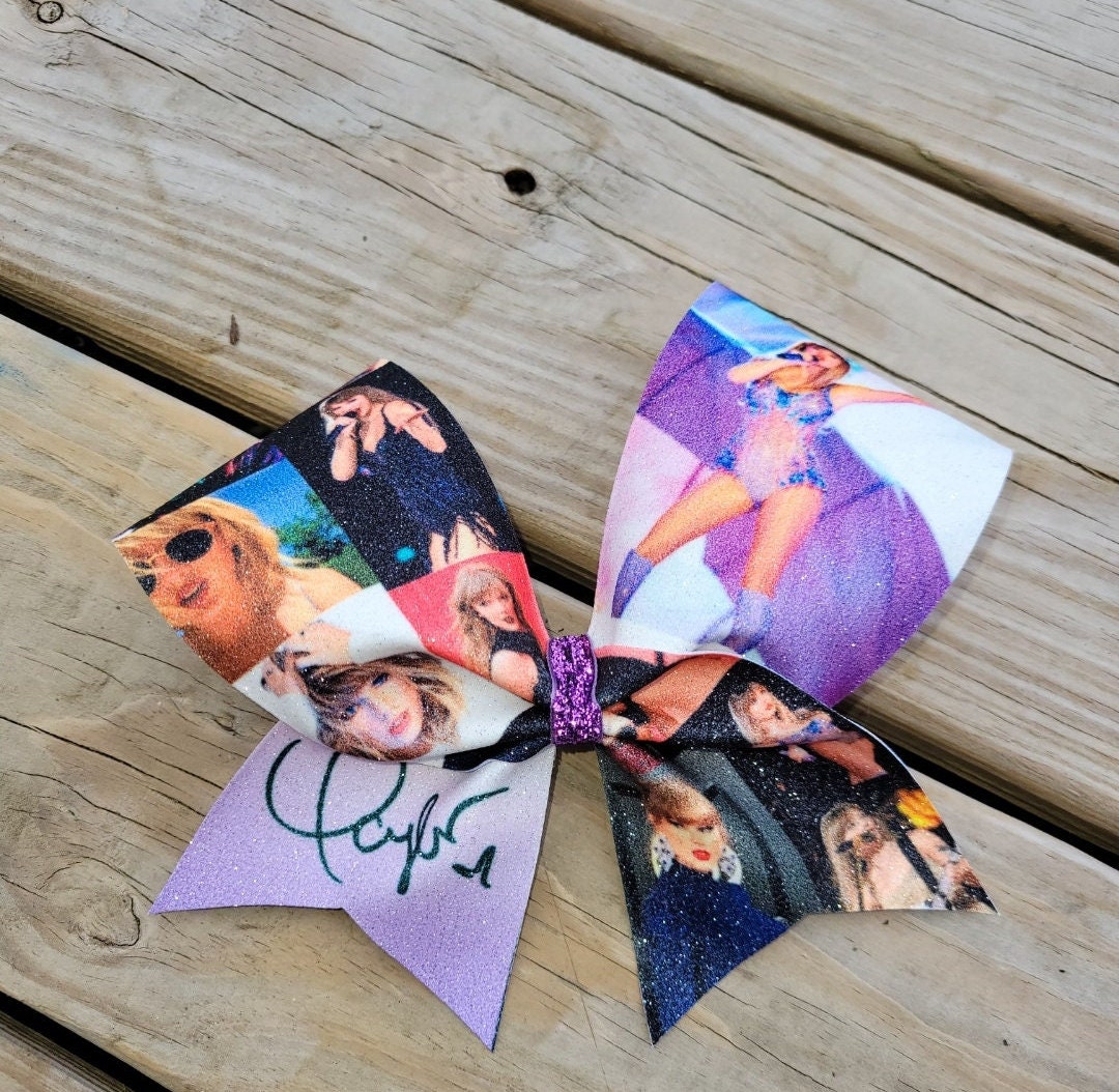 Taylor Full Glitter Stiff Vinyl Cheer Bows - Etsy
