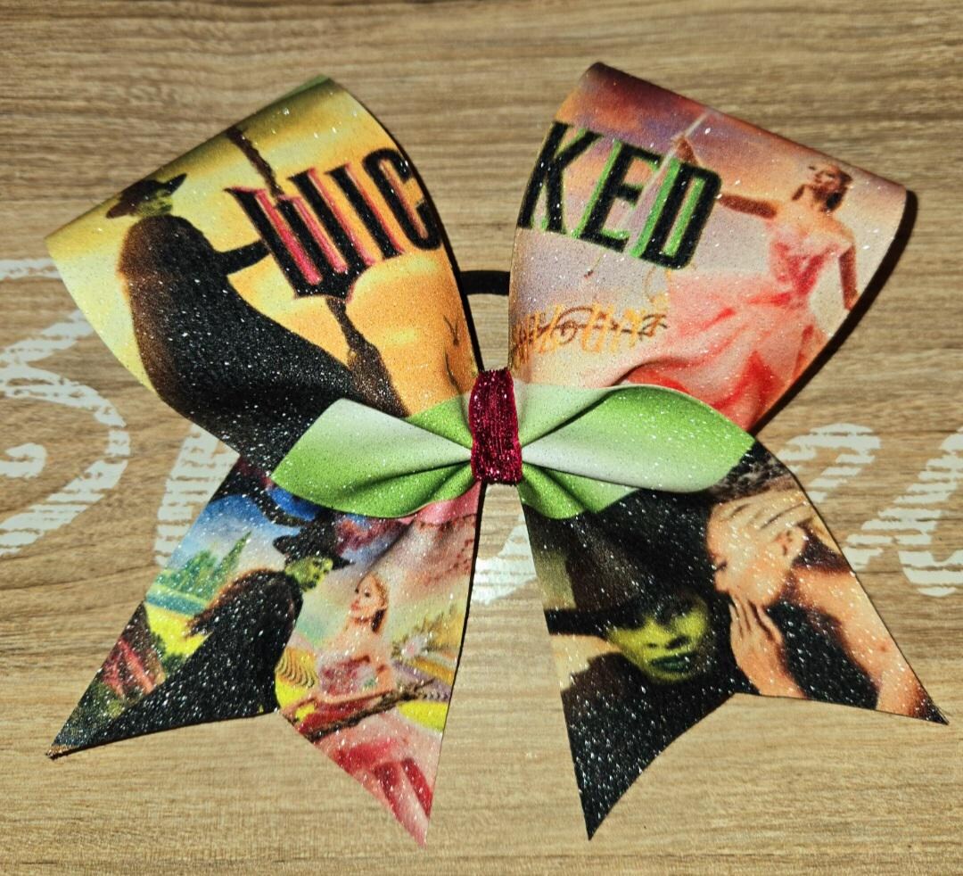 Wicked Full Glitter Stiff Vinyl Cheer Bows - Etsy