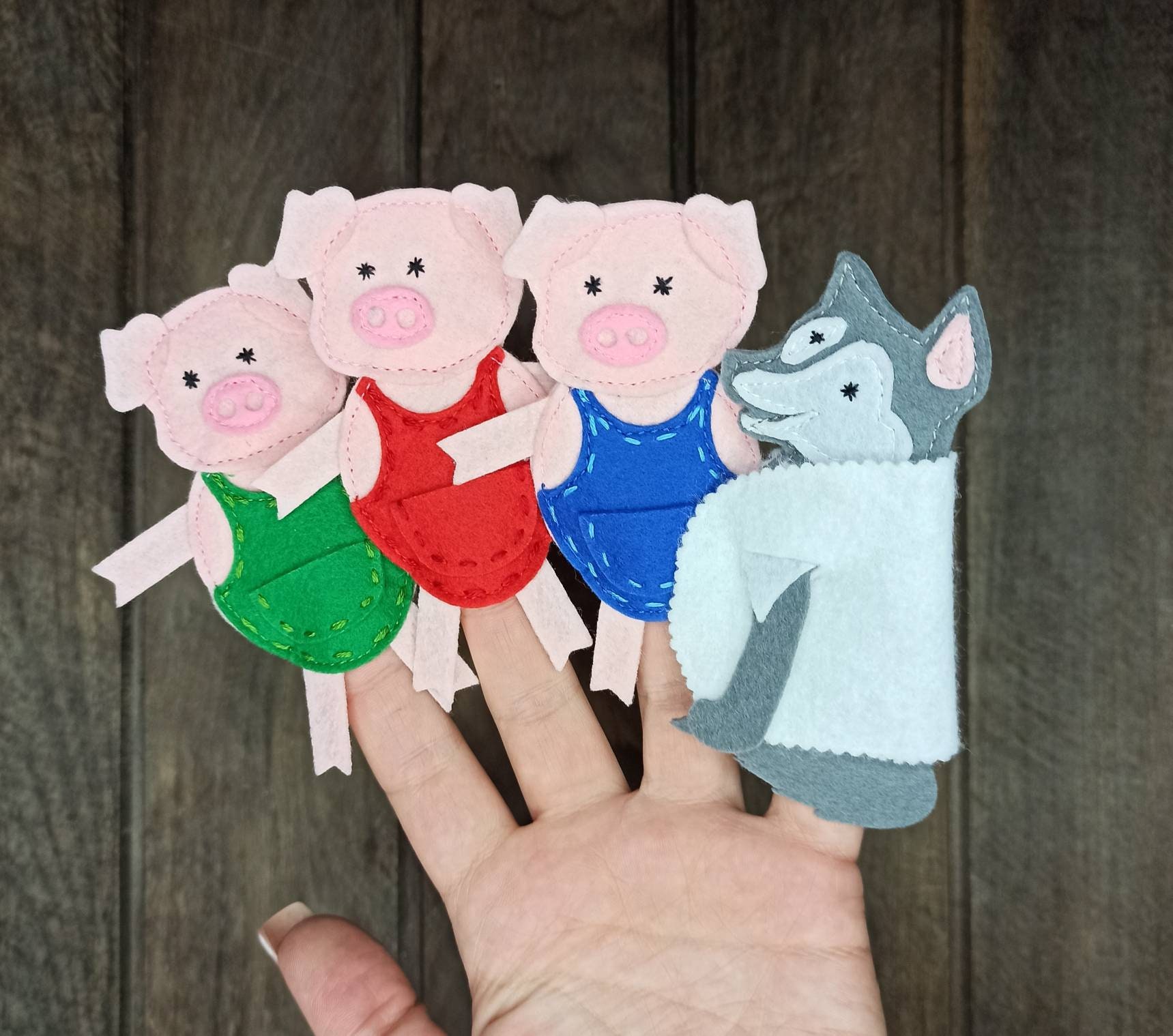 Felt Finger Puppet Three Little Pigs - Etsy
